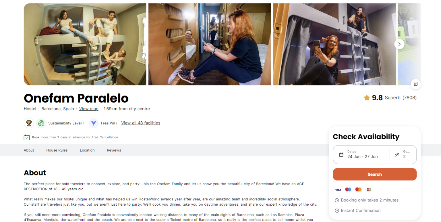 Onefam Paralelo | One of the Most Recommended Hostels in AI